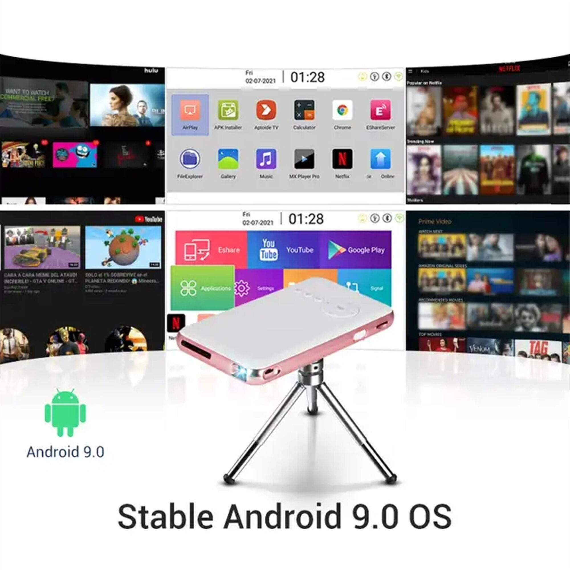 Buy China Wholesale Hotack Mini Mobile Hd Projector 4k Portable Android ...