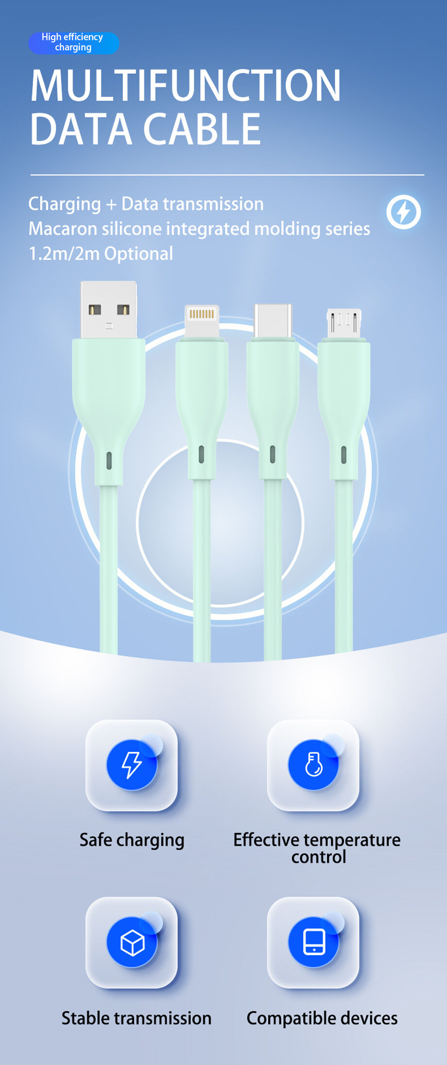 Precision Design Emark 100w Silicone Usb C To Type-c Data Cable For ...