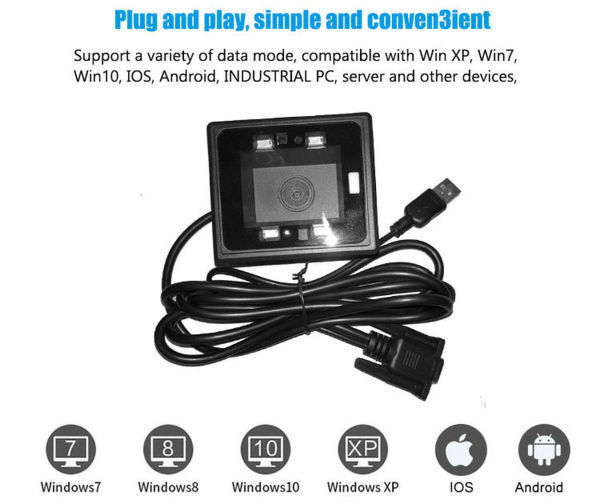 Rs232 2d Qr Barcode Scanner Fxed Mount Reader Module For Self-service Devices Hs-2003c - Expore ...