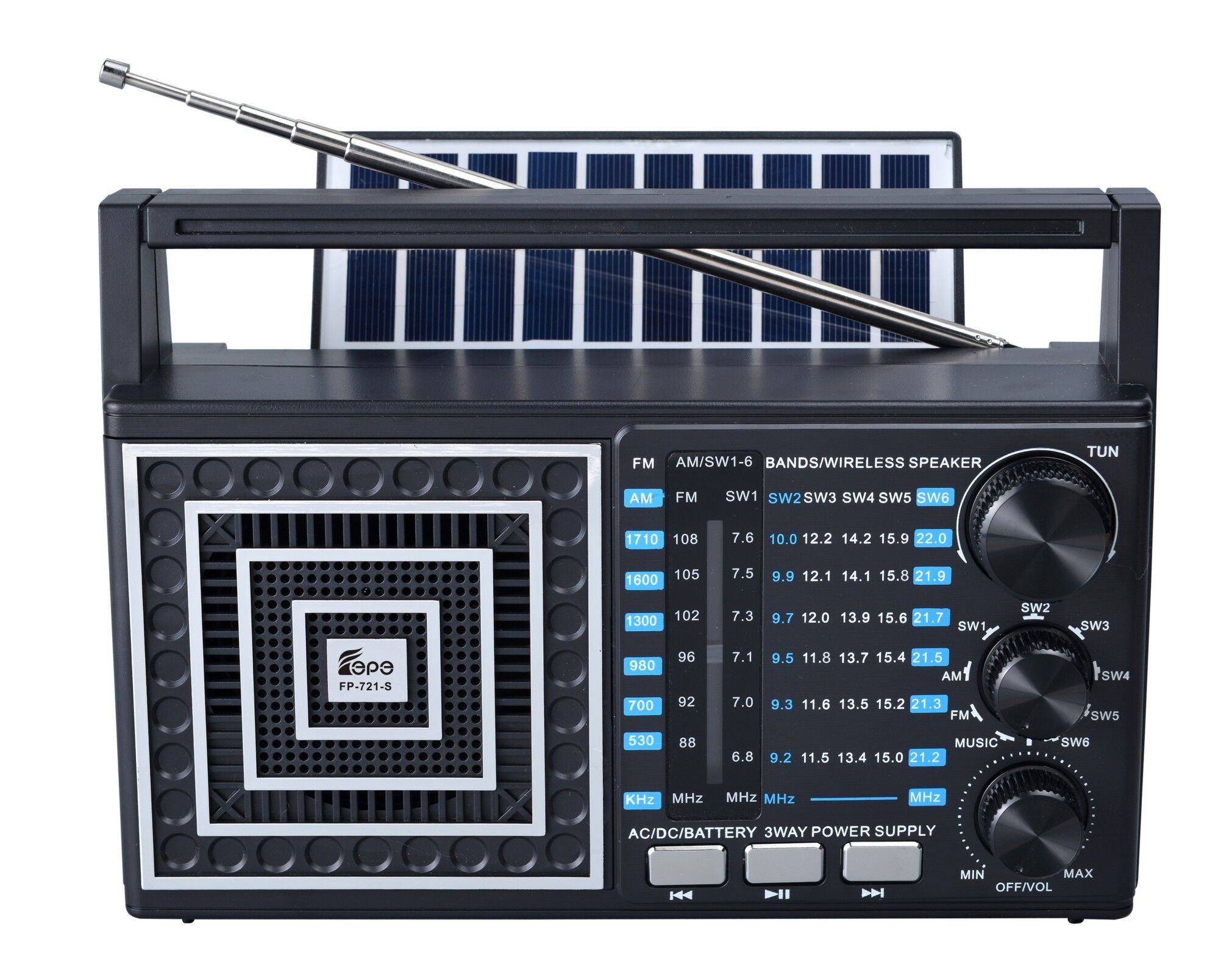 Supplier Portable Fm/am/sw 3 Bands Radio With Solar Panel For Family ...
