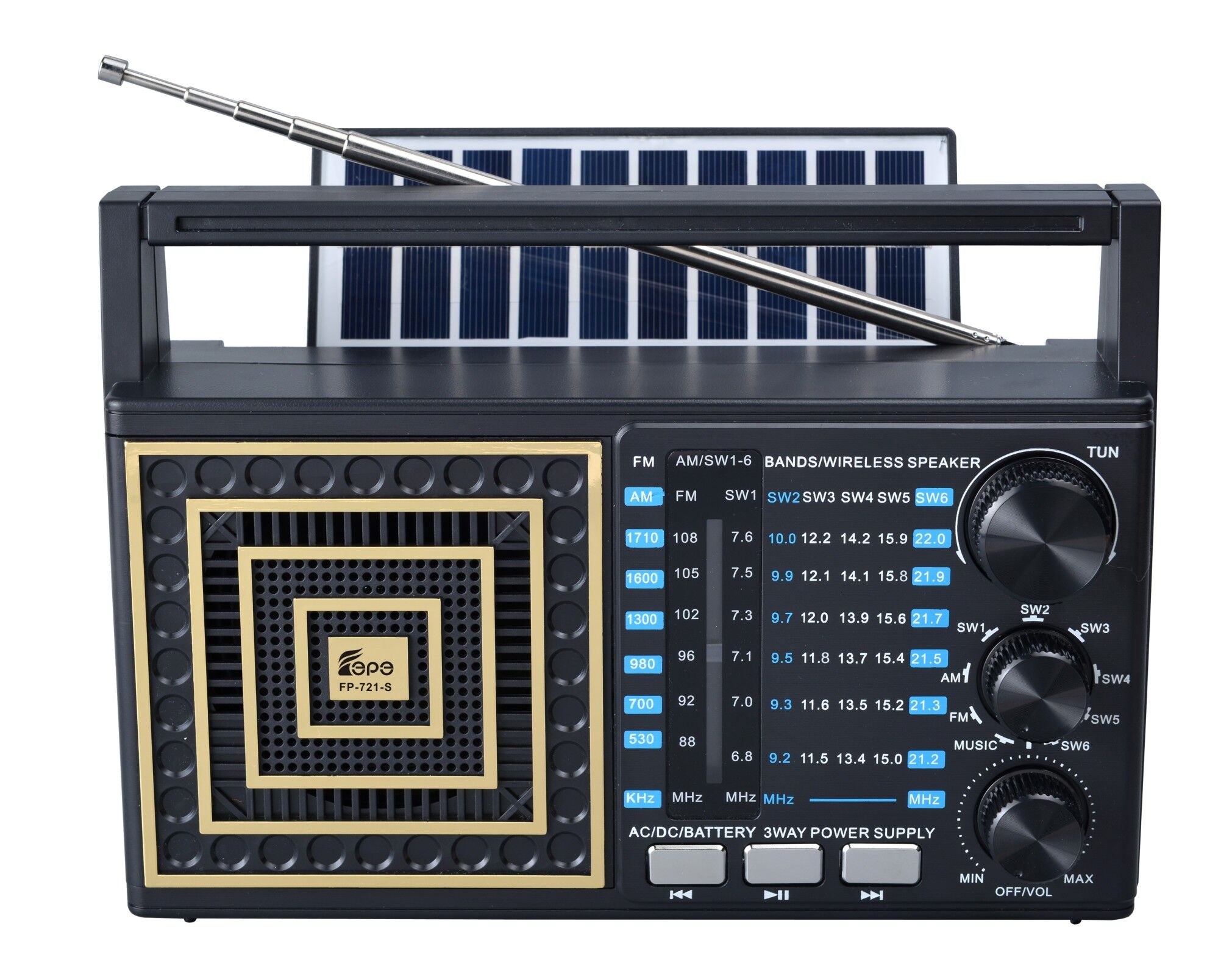 Supplier Portable Fm/am/sw 3 Bands Radio With Solar Panel For Family ...