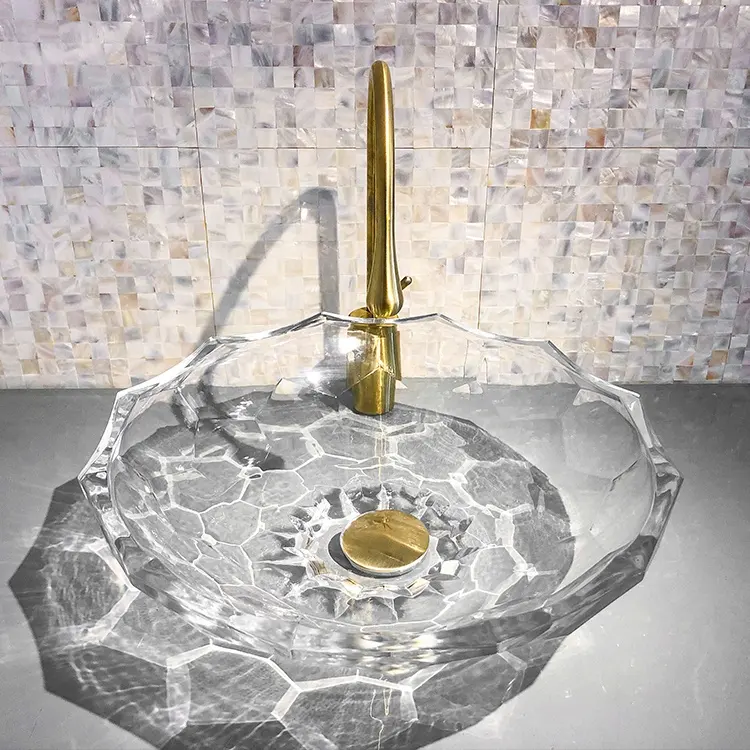 Crystal Wash Basin Tempered Glass Bathroom Sinks Washbasin Vessel Basin ...