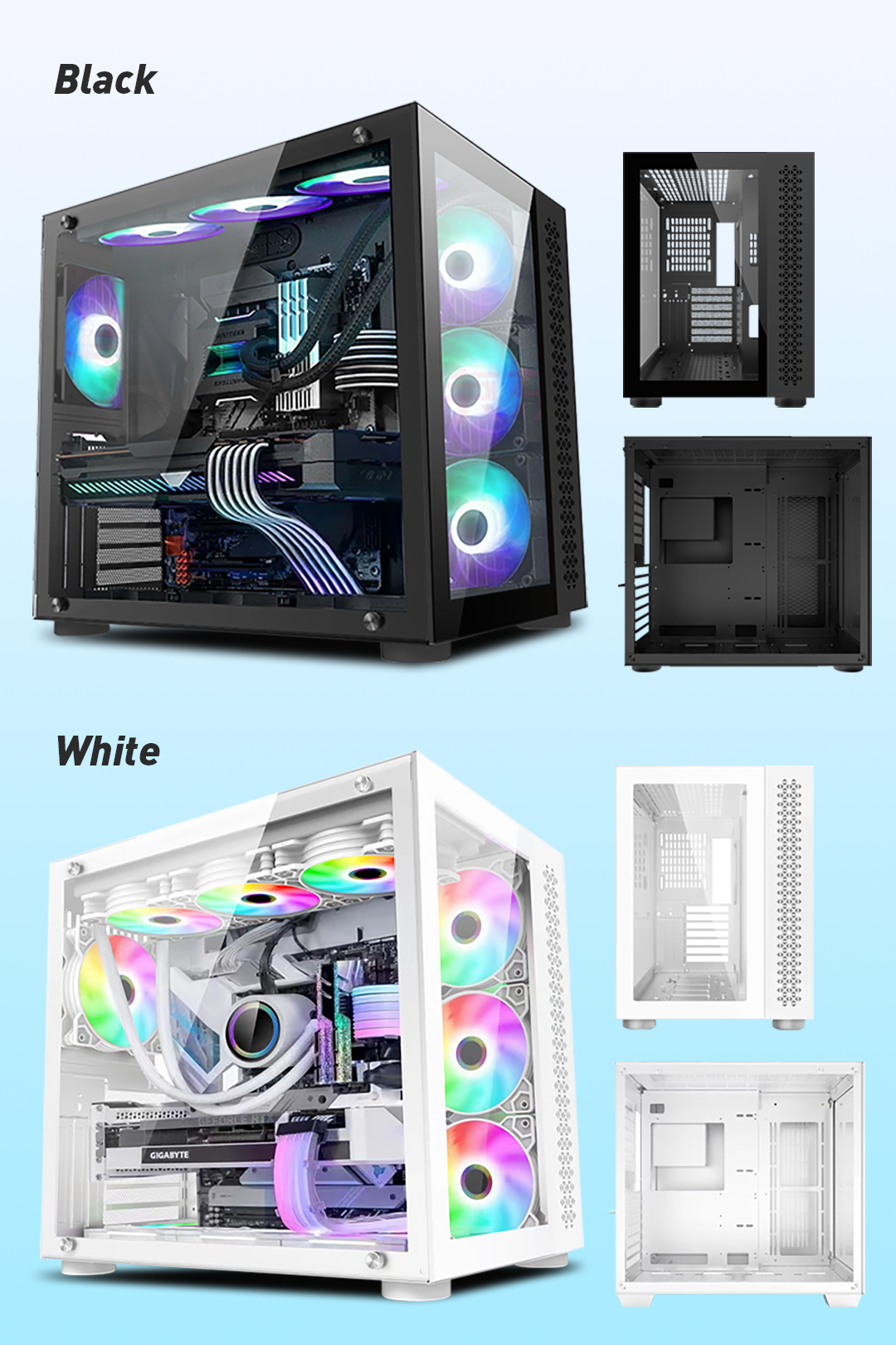 Gaming Pc Case With Infinity Tempered Glass And Usb 3.0 X 1, Type C ...