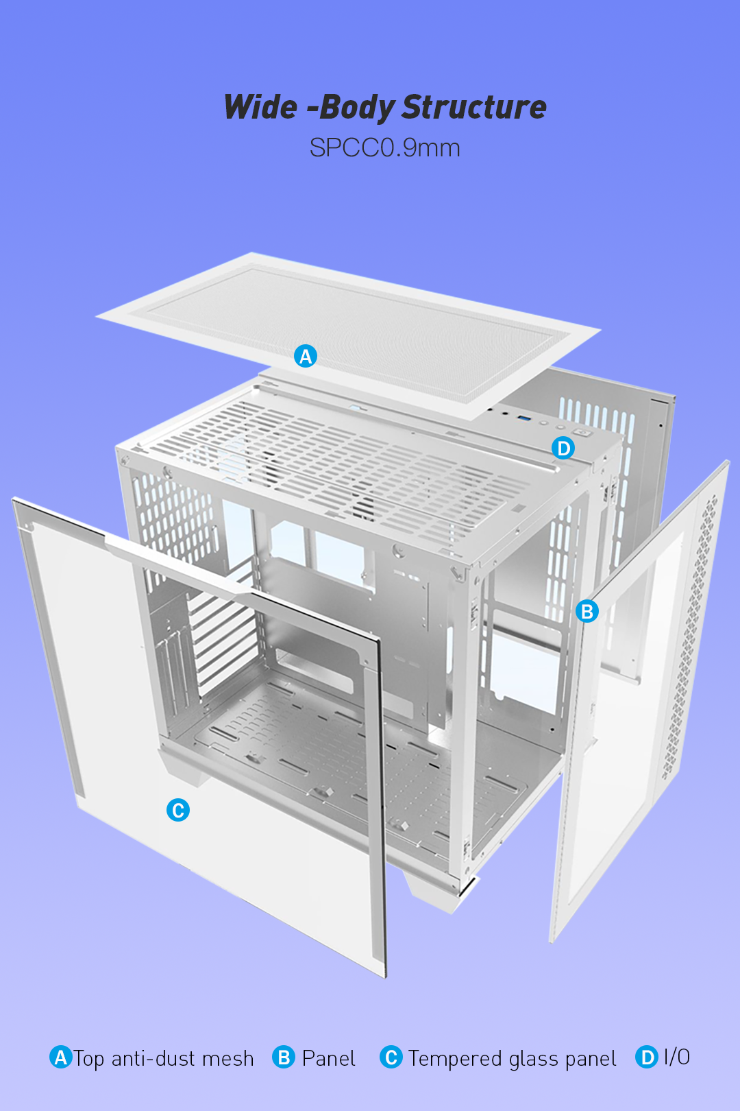 Gaming Pc Case With Infinity Tempered Glass And Usb 3.0 X 1, Type C ...