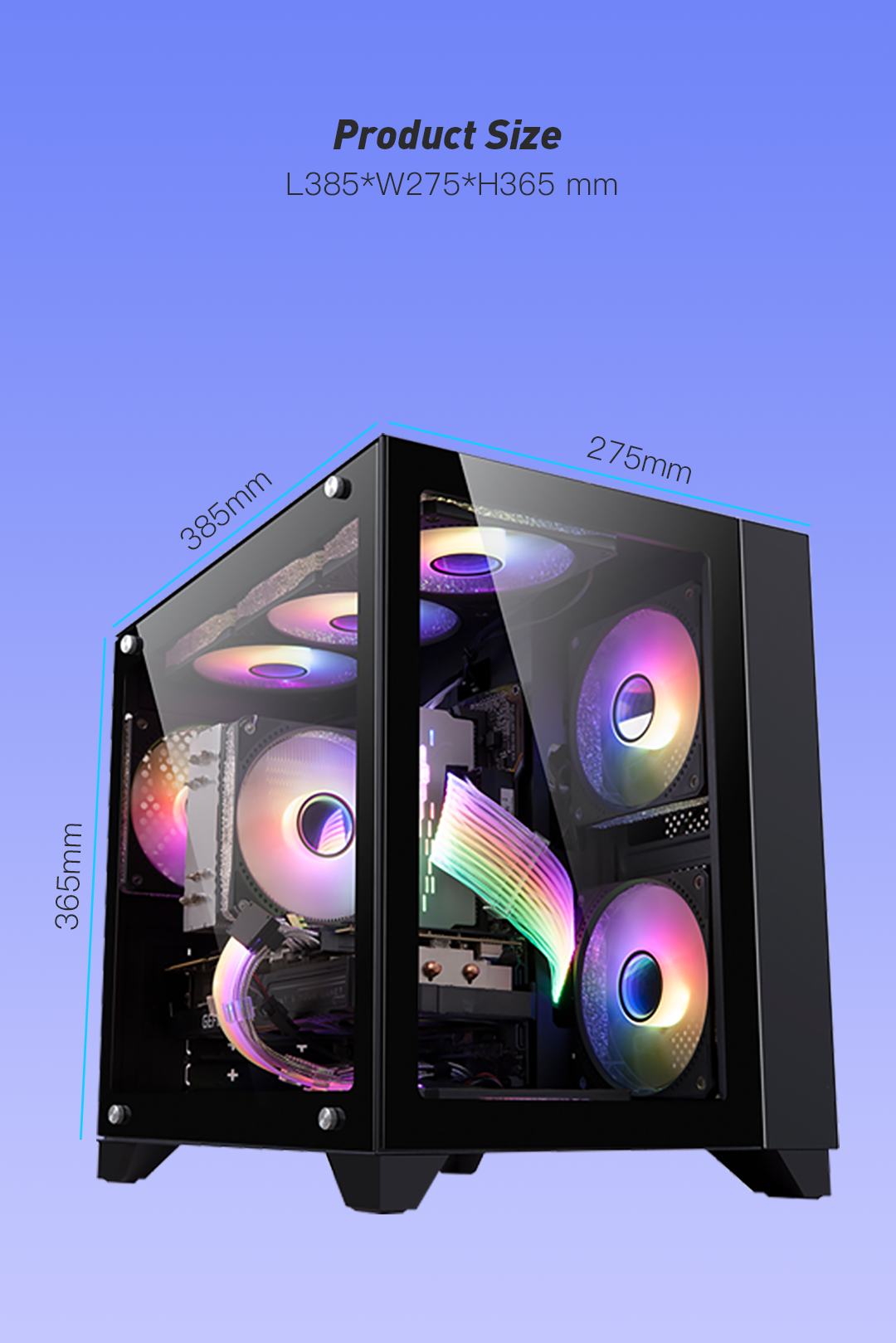 Factory Oem Gaming Pc Case With Infinity Tempered Glass And Usb 3.0 X 1 ...