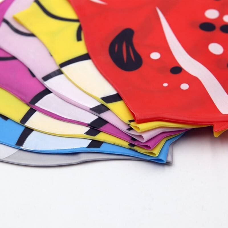 Silicone Kids Cartoon Fish Swim Caps Children Elastic Swimming Hats ...