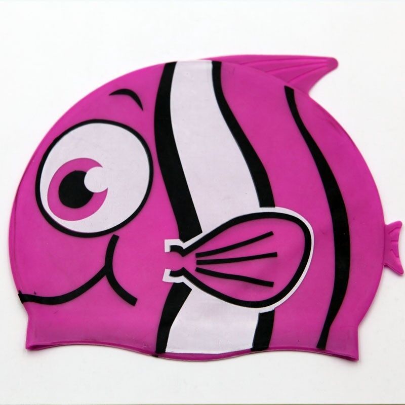 Silicone Kids Cartoon Fish Swim Caps Children Elastic Swimming Hats ...