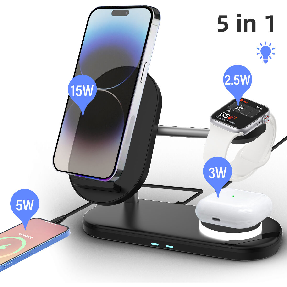 3 In 1 Charging Station For Apple - Foldable Wireless Charger For ...