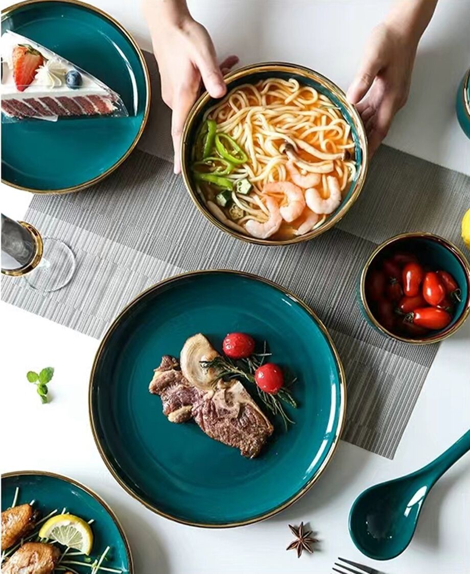 Hot Sale Creative Ceramic Tableware Set Household Rice Bowl Plate Dish ...