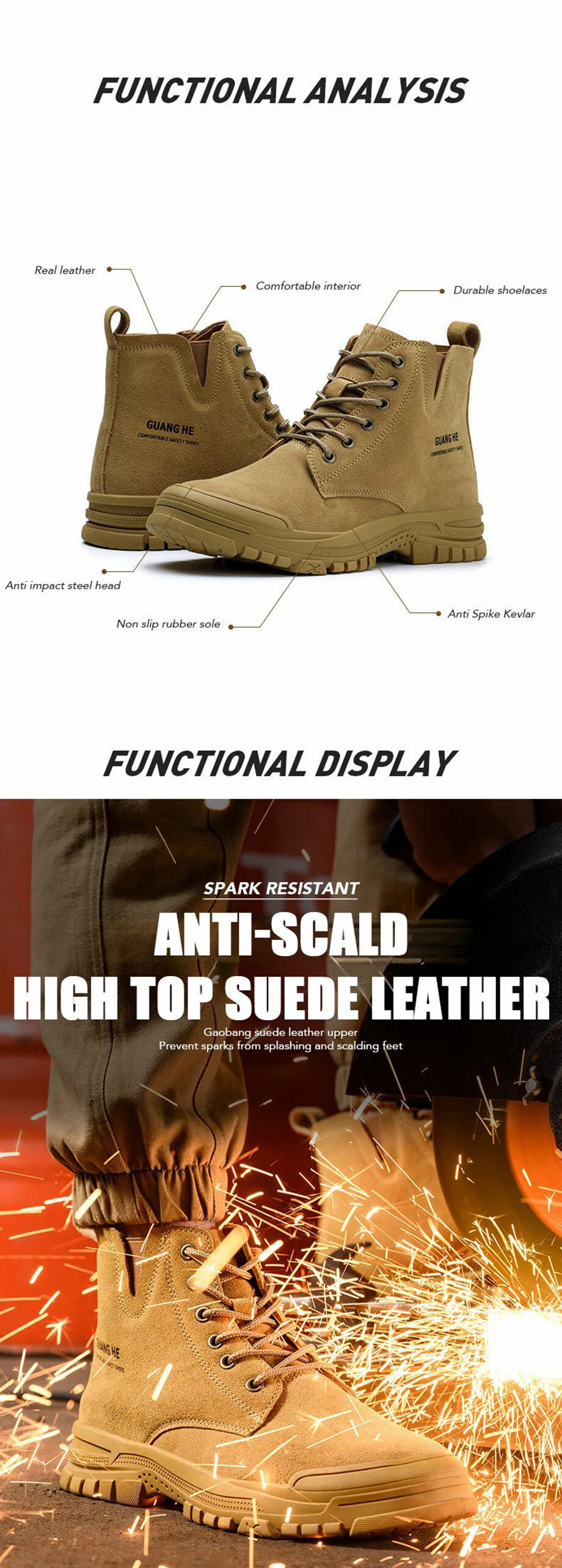 Crush-resistant Puncture-proof High-top Work Boots For Welding ...