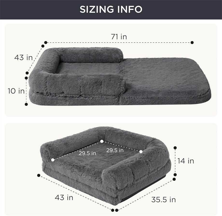 Foldable Human Dog Bed For People Adults, 2 In 1 Calming Human Size ...