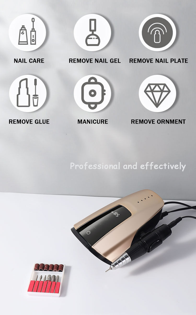 Electric Nail Drill Machine With 6 Bits ,35000rpm Professional Nail ...