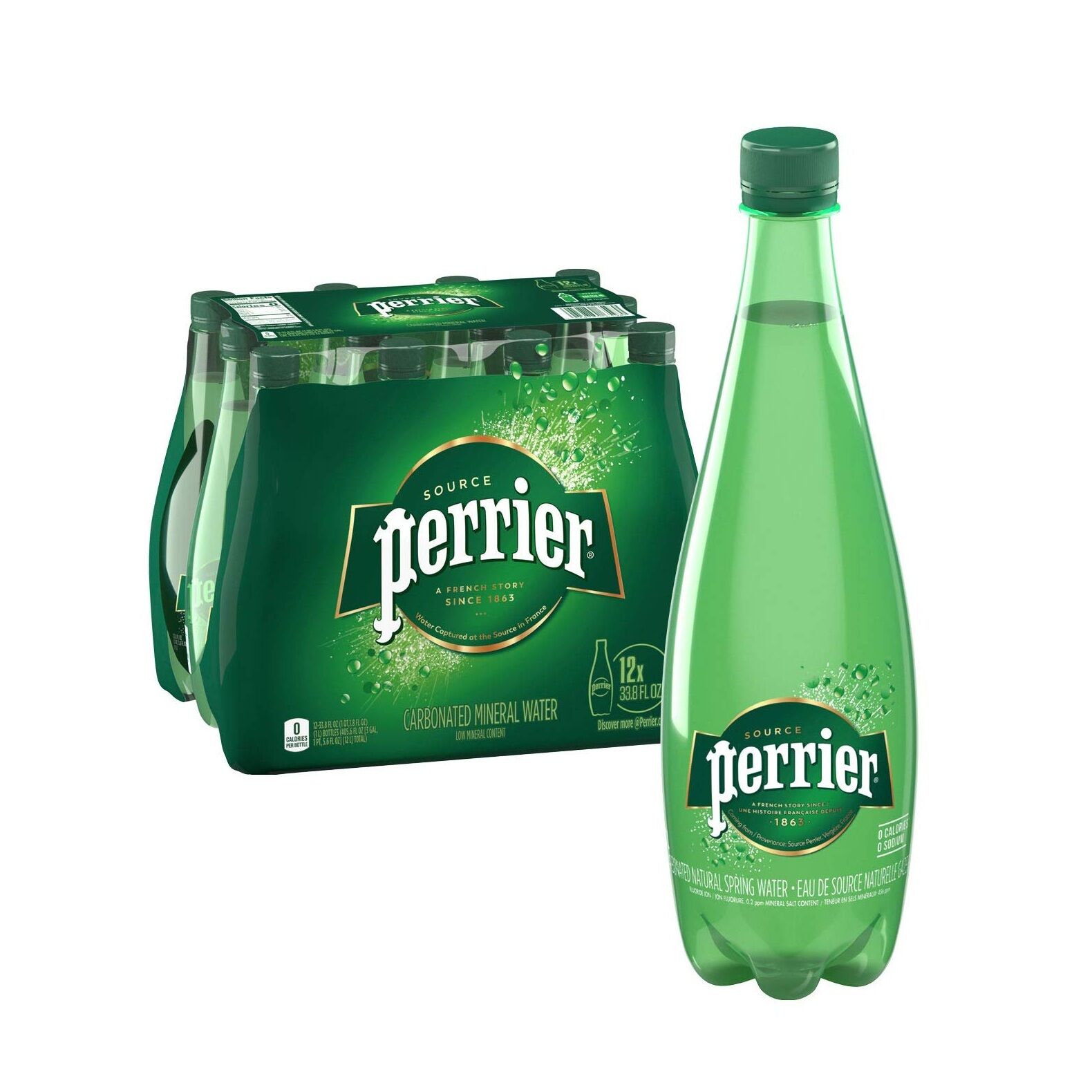 Buy Wholesale United States Perrier Lemon Sparkling Water Glass Bottle ...