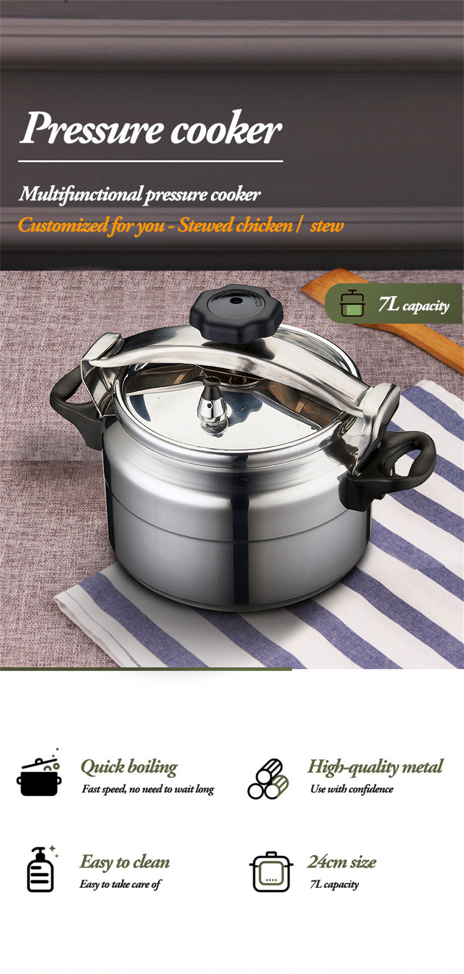 Food Grade Bpa Free Large-capacity Uncoated Binaural Aluminum Pressure ...