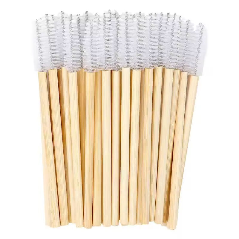 Wood Handle Disposable Mascara Wands Eyelash Brush Spoolies For Eye ...