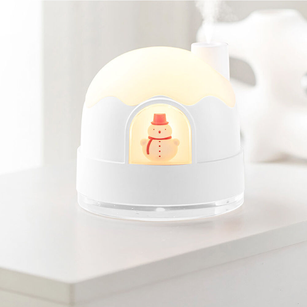Cute Silent Snow House Night Light Humidifier Usb Small Desktop Home ...