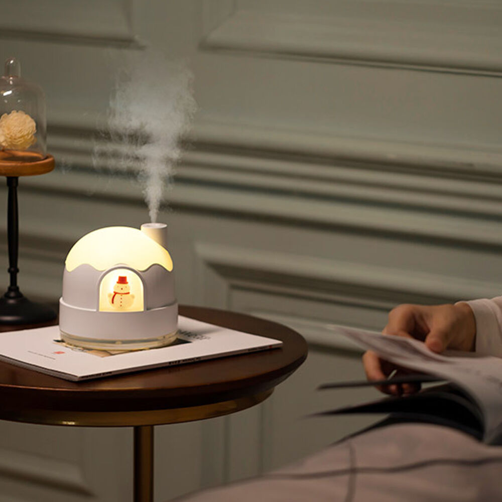Cute Silent Snow House Night Light Humidifier Usb Small Desktop Home ...