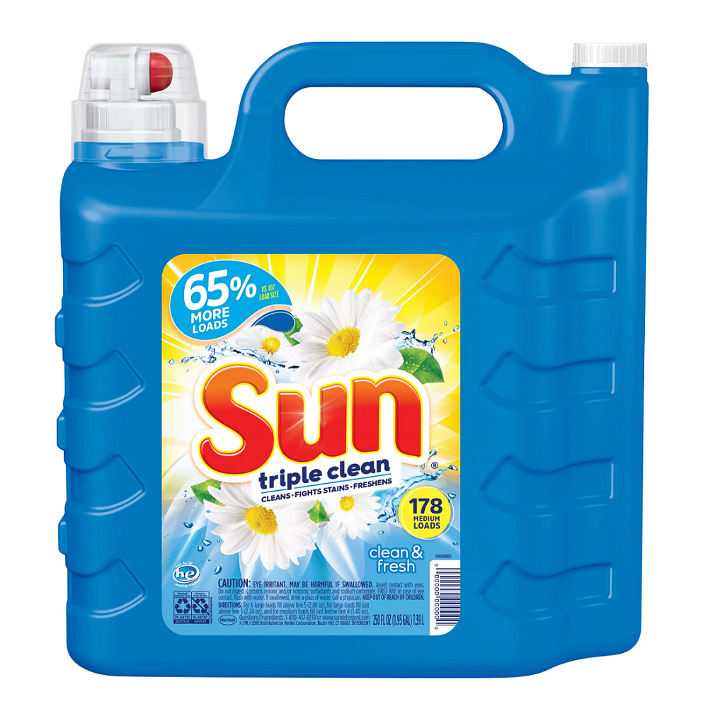 Sun Liquid Laundry Detergent Plus Oxi Stain Removers And Whiteners ...