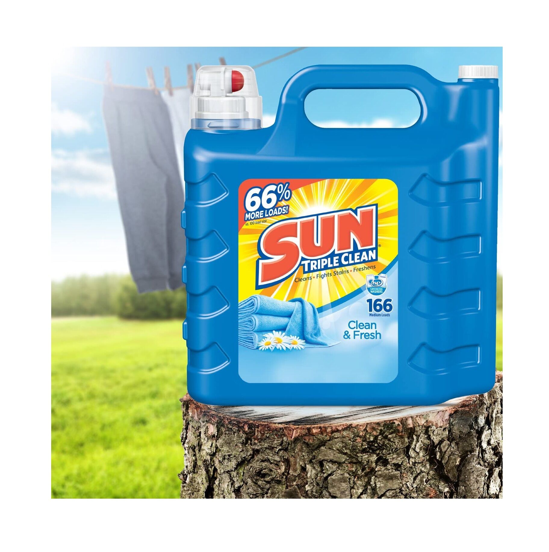 Sun Liquid Laundry Detergent, Clean & Fresh, 250 Ounce, 178 Loads - Buy ...
