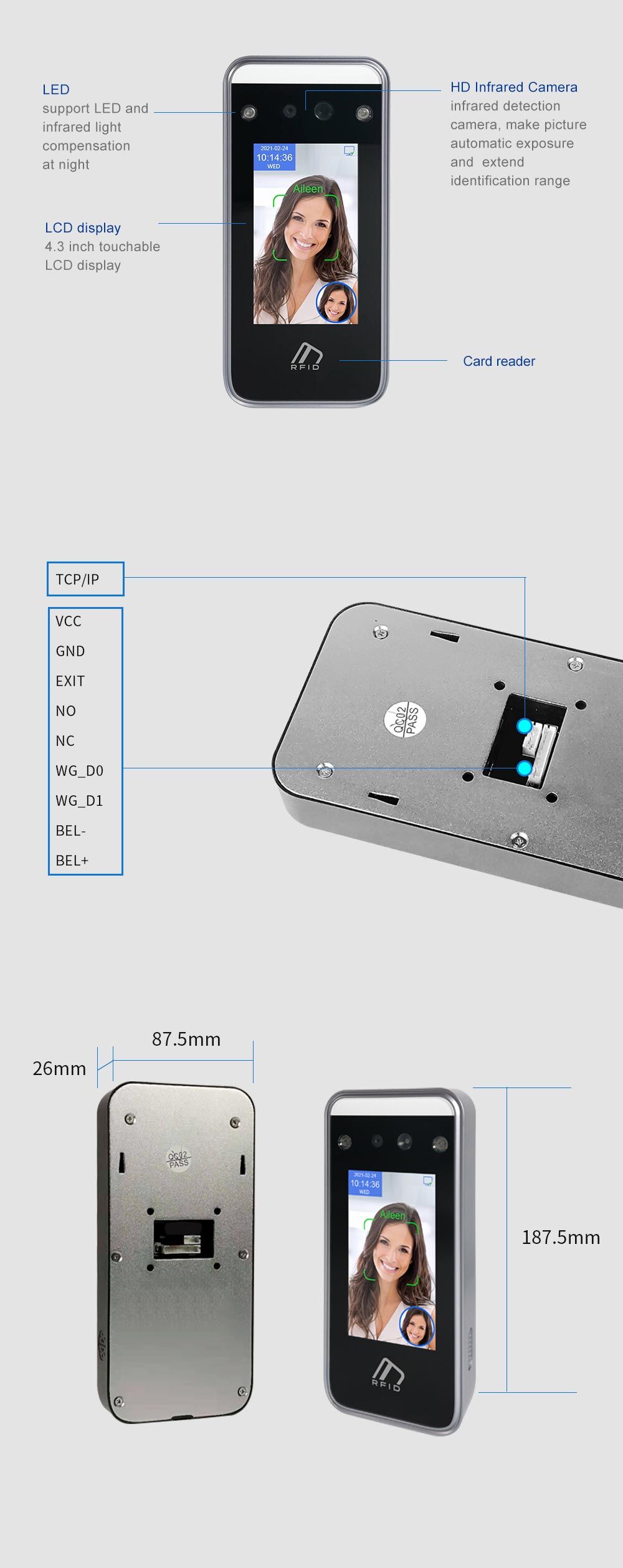 Buy Wholesale China Factory Ai Face Recognition Time Attendance Gate ...