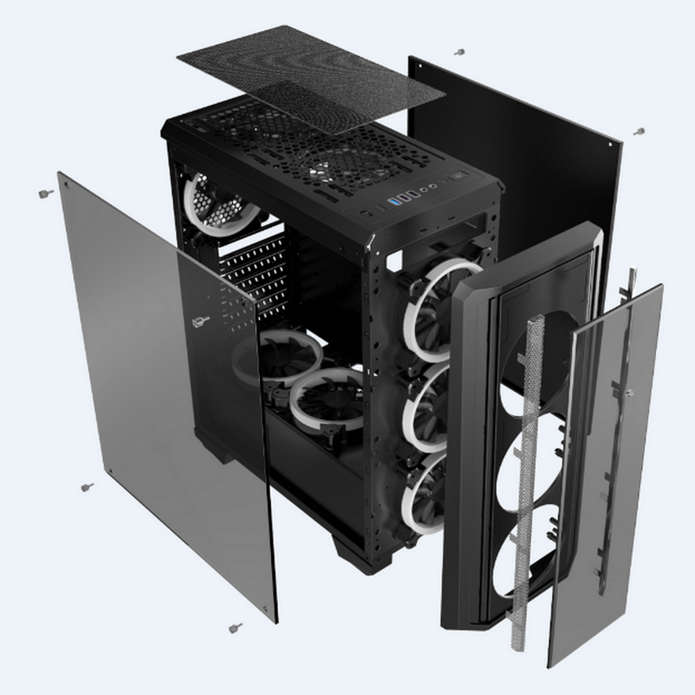 Wholesale Luminous Chassis Gaming Computer Case Tempered Glass Side ...