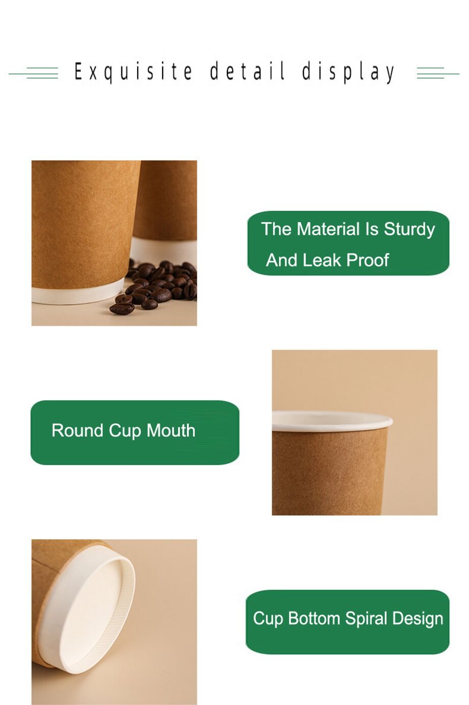 Wholesale Disposable Takeaway Coffee Paper Cups Cowhide Double Hollow ...