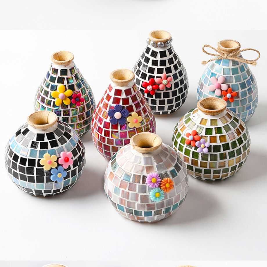 Mosaic Vase Kit To Create Your Own Stained Glass Kit For Kids & Adults ...