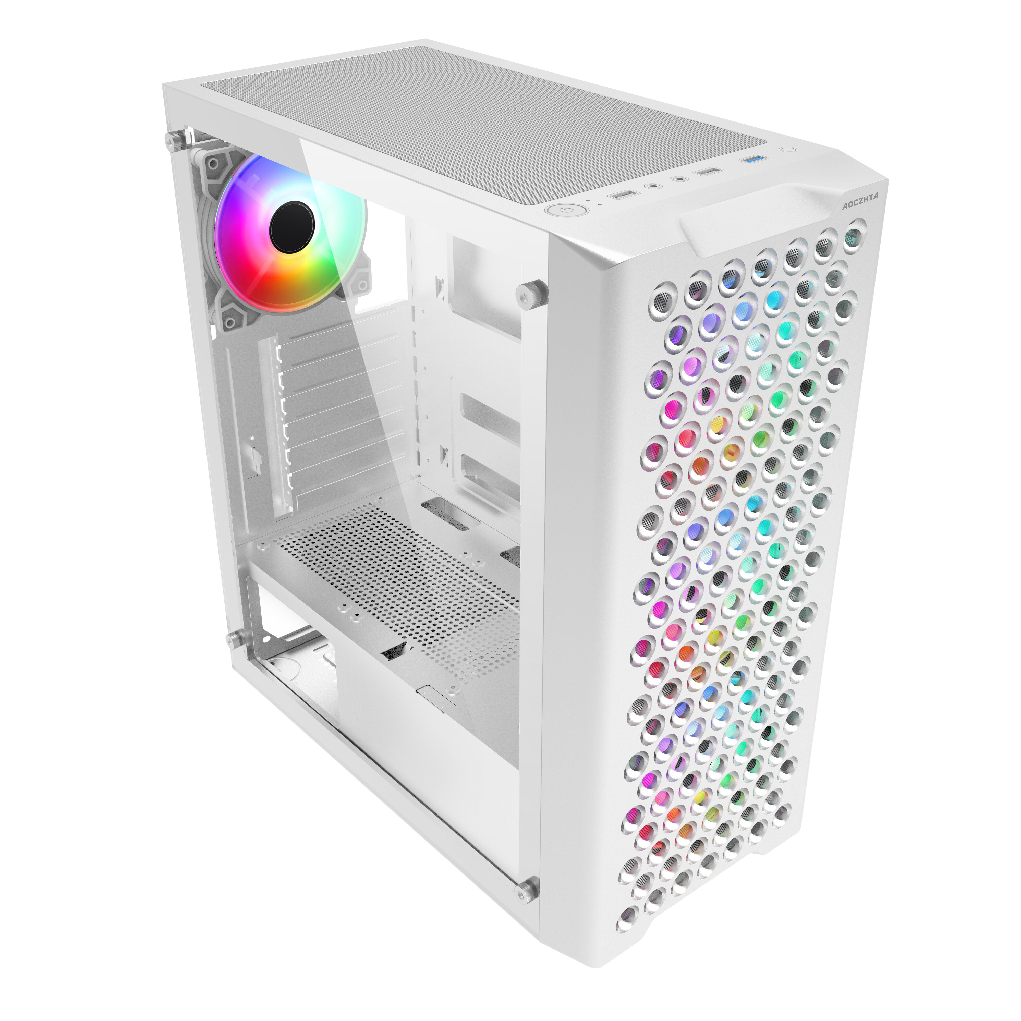 Gaming Atx Mid Tower Computer Pc Gaming Case With Side Tempered Glass ...