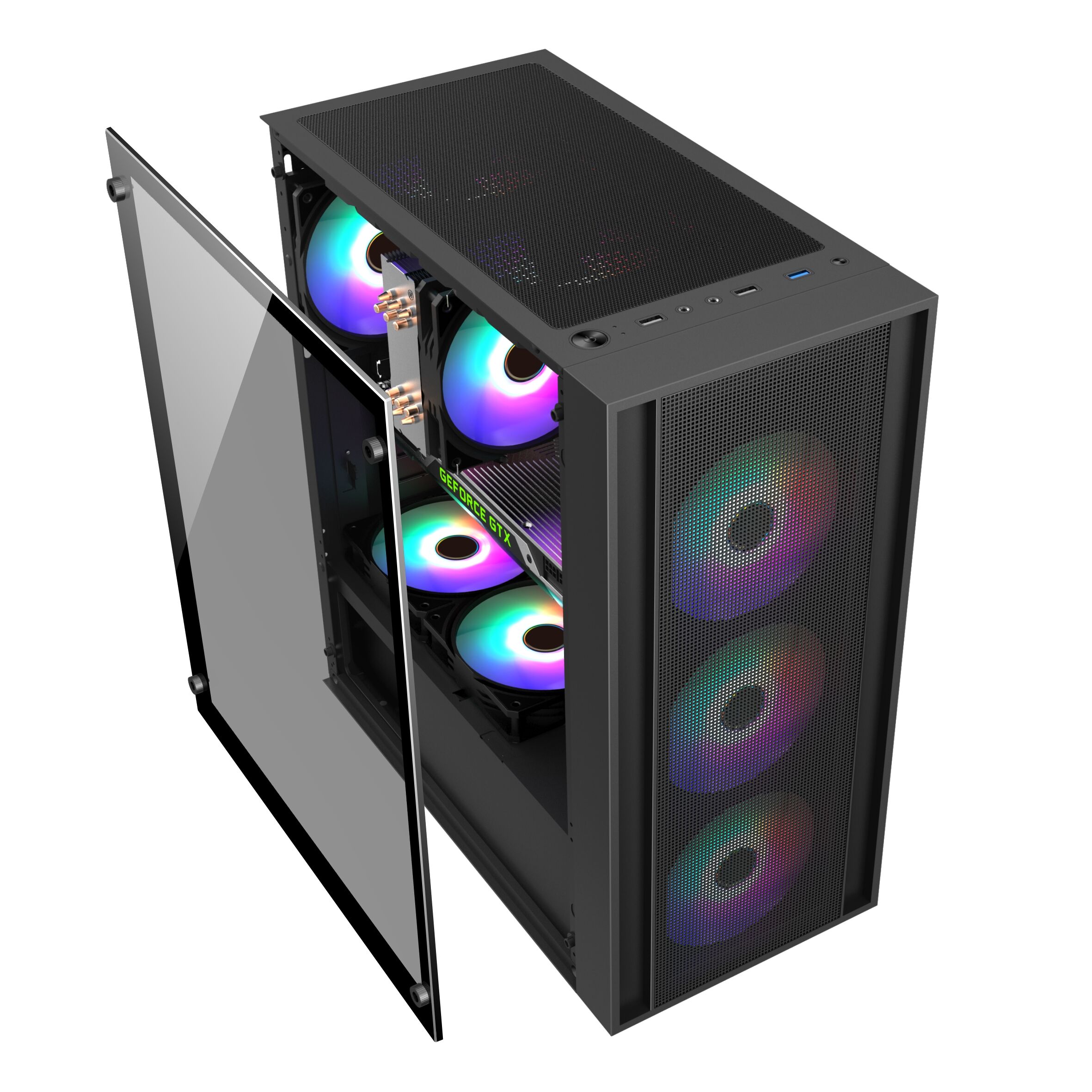 Factory Direct High Quality China Wholesale Gaming Atx Mid Tower Computer Pc Case With Side ...