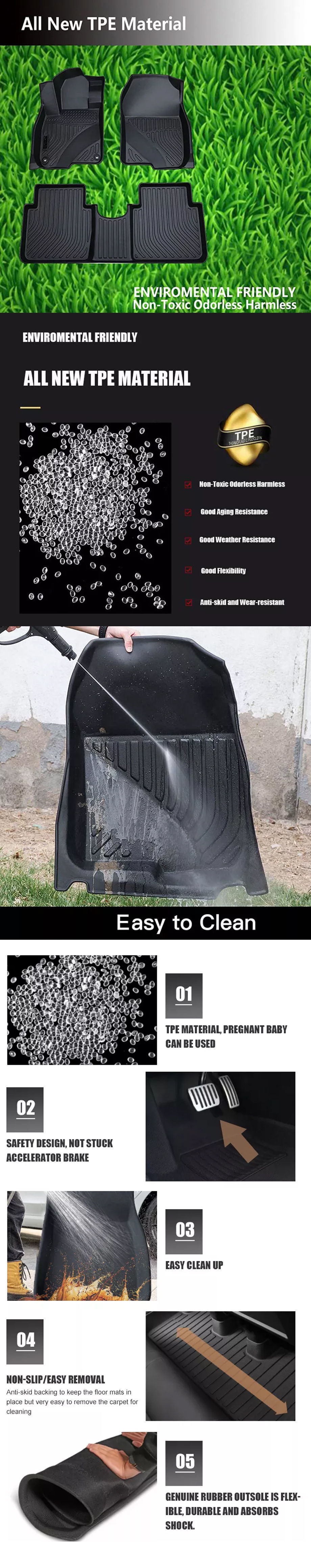 New Arrival Healthy Material Tpr/xpe Car Floor Mat Unscented Rubber 3d ...