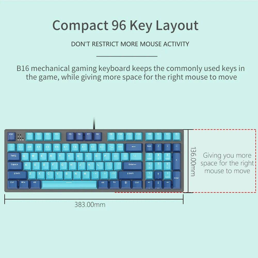 Factory Direct High Quality China Wholesale Oem B16 96 Key Cherry Mx ...