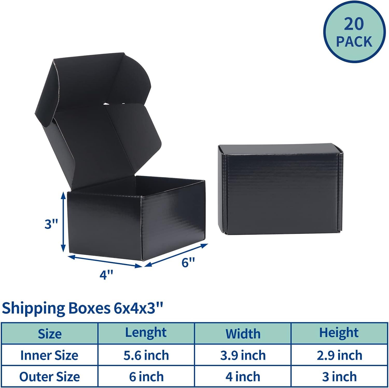Buy Wholesale China 6x4x3 Black Shipping Boxes For Small Business 20 ...