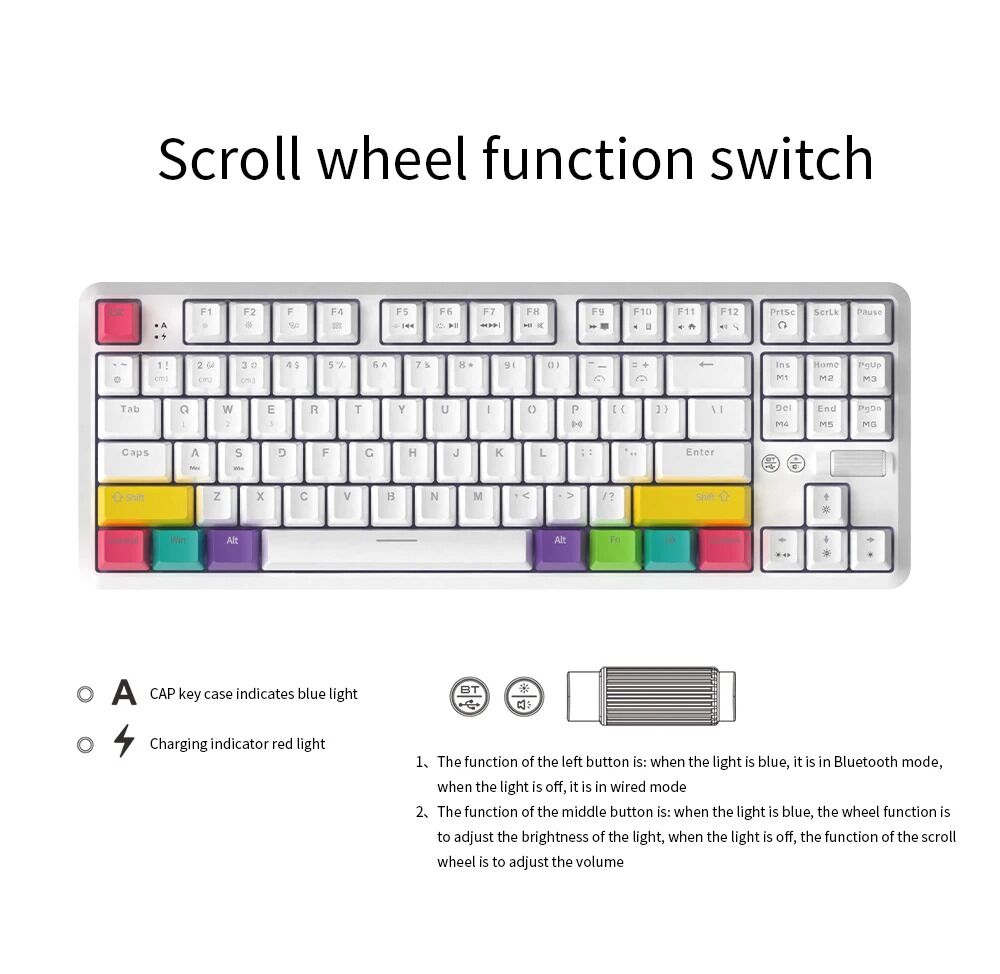 Buy Wholesale China Oem Ajazz K870t Mechanical Keyboard Wireless Wired ...