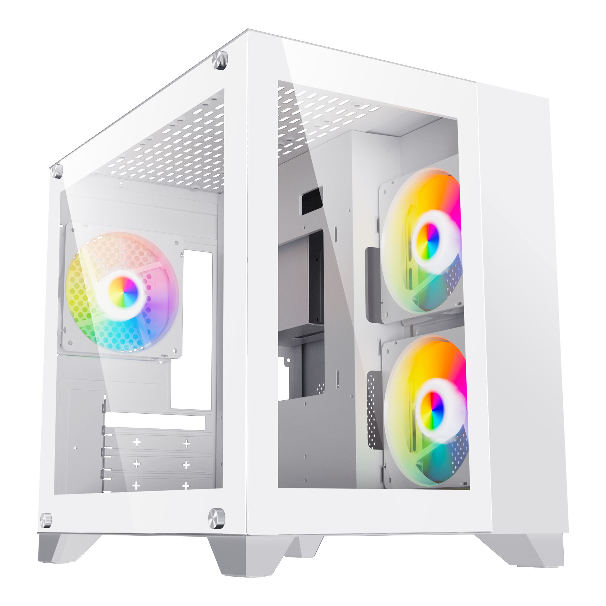 Good Quality Wide Cube Glass Aluminum Computer Case Pc Dual Chamber Atx ...