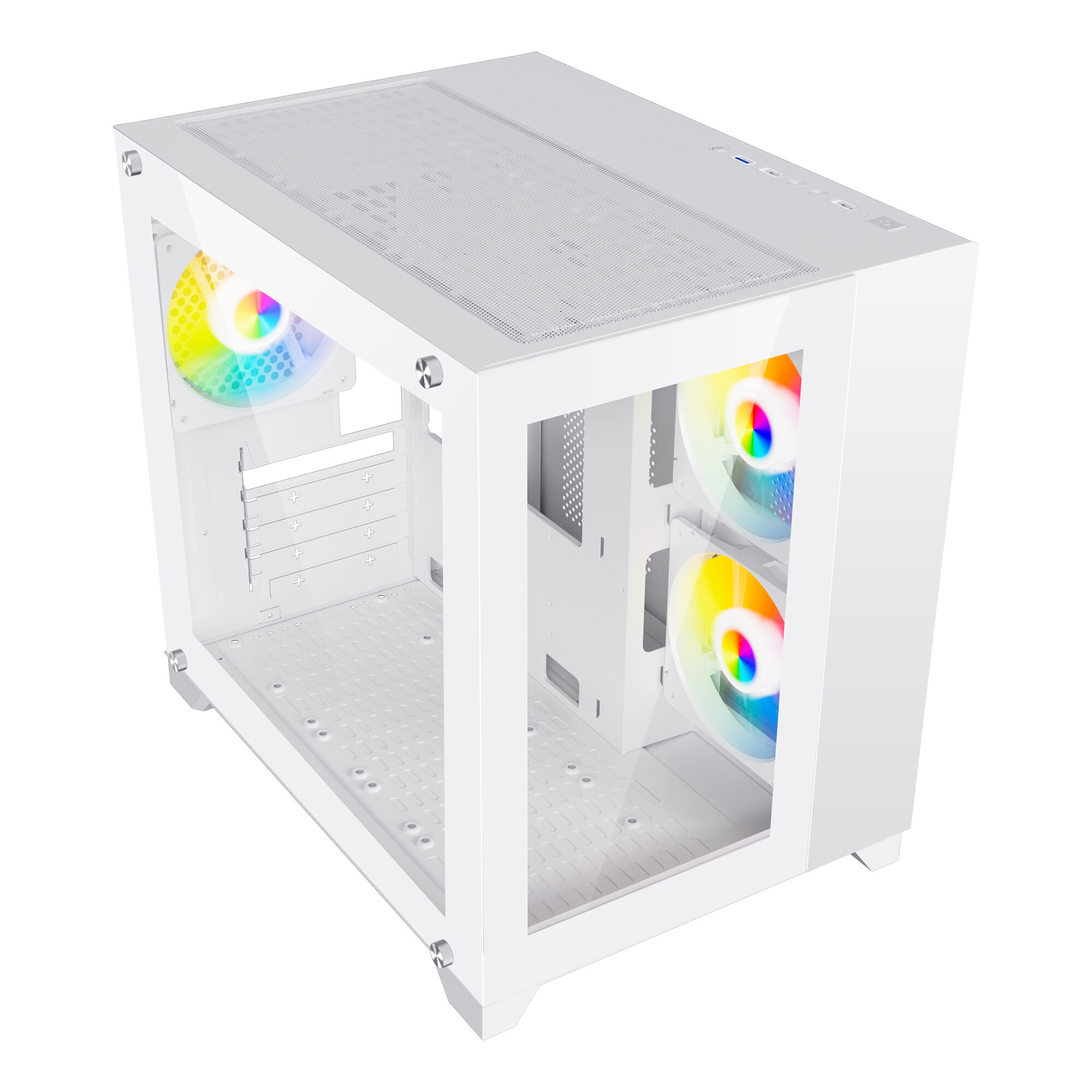 Good Quality Wide Cube Glass Aluminum Computer Case Pc Dual Chamber Atx ...