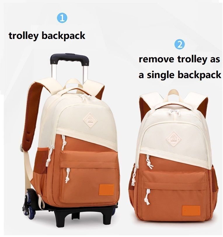 Back To School 6 Wheels Trolley Backpack For Students And Youths ...