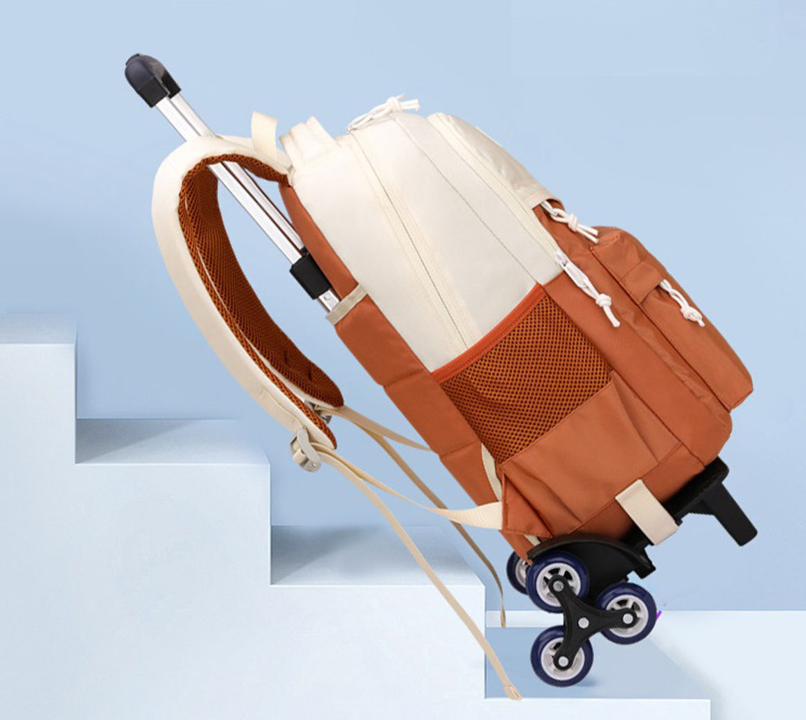 Back To School 6 Wheels Trolley Backpack For Students And Youths ...