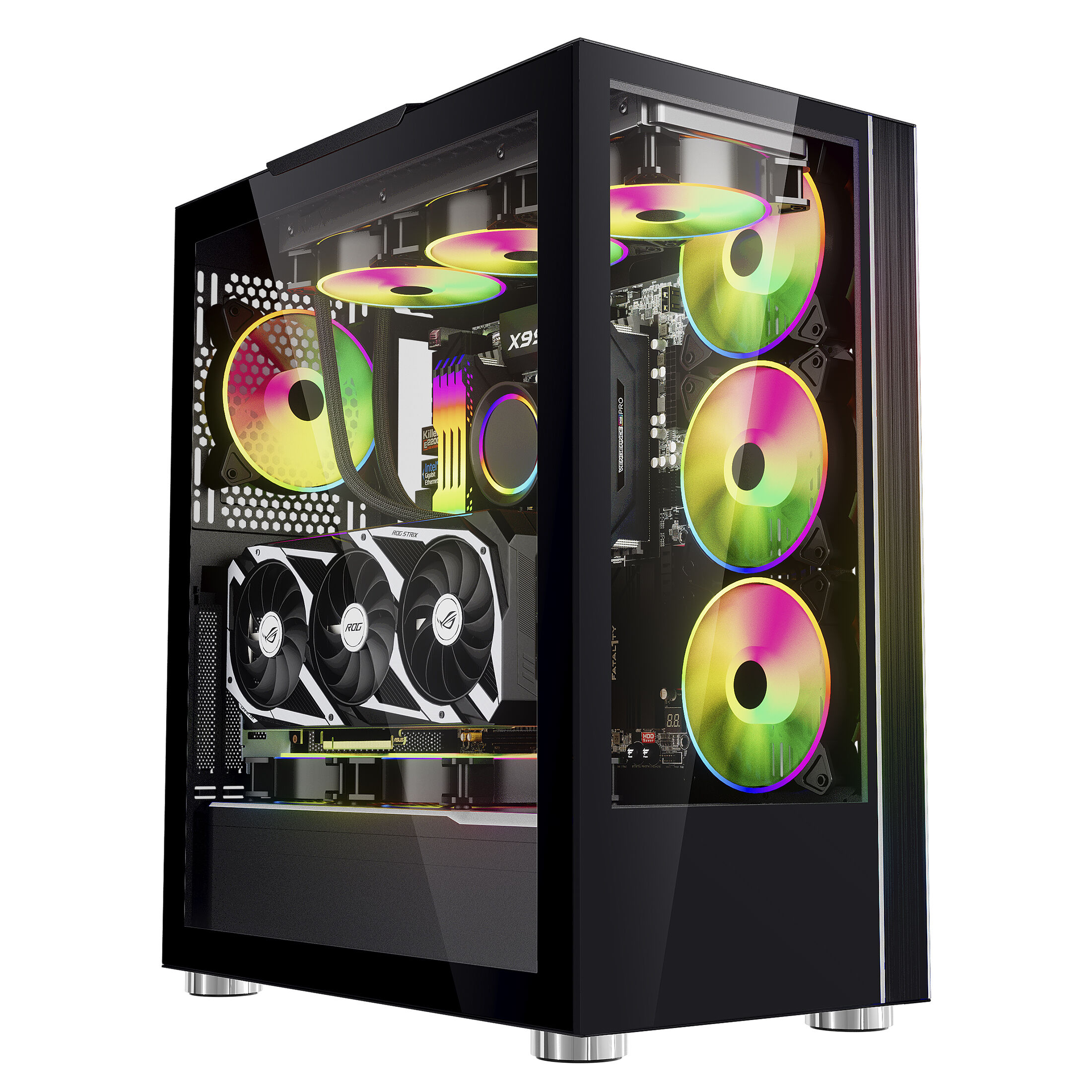 X01c Newest Designs Cool Gaming Pc Case Aluminum Alloy Frame Eatx/atx ...