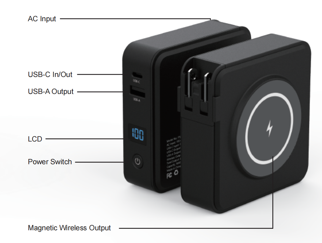 Buy China Wholesale 3 In 1 Magnetic Wireless Pd60w Power Bank With Ac ...