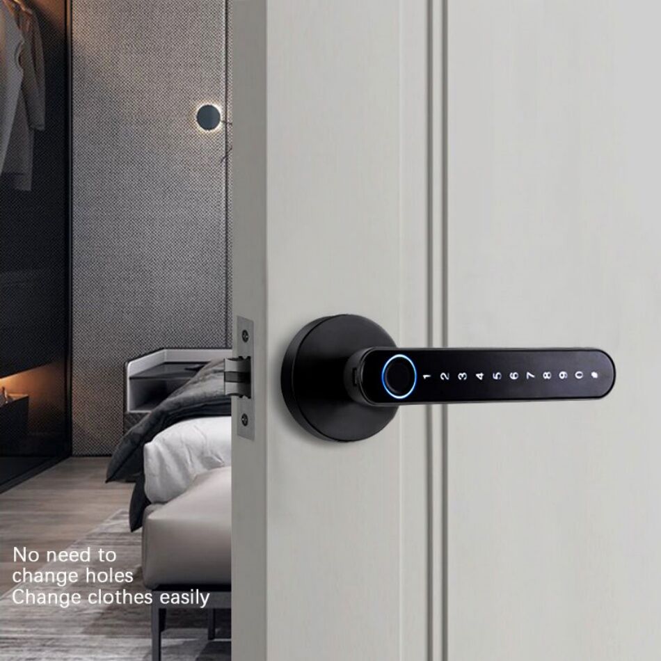 Sinovo Black Zinc Alloy Tuya Smart Door Lock With Fingerprint Home ...