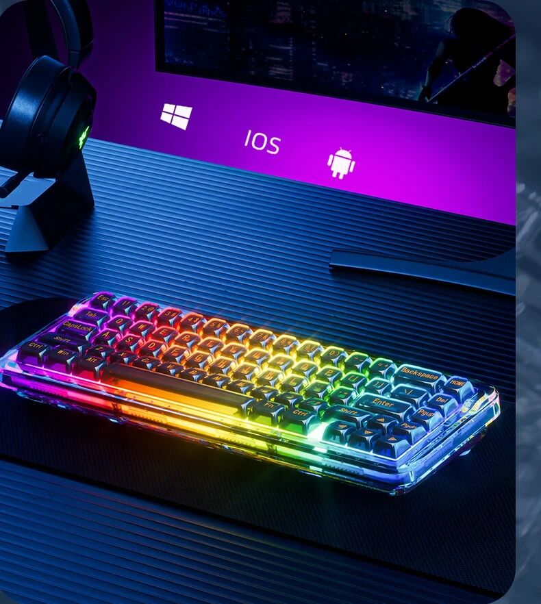Buy Wholesale China Oem B67 Tri- Mode Wireless Mechanical Keyboard Rgb ...