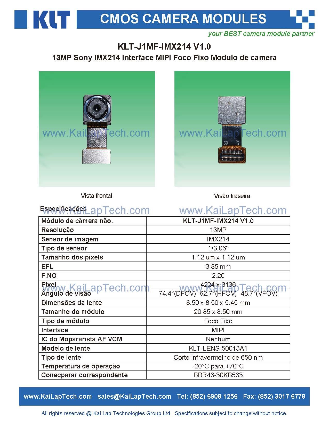 Buy Wholesale Hong Kong SAR Klt-j1mf-imx214 V1.0 13mp Imx214 Interface ...