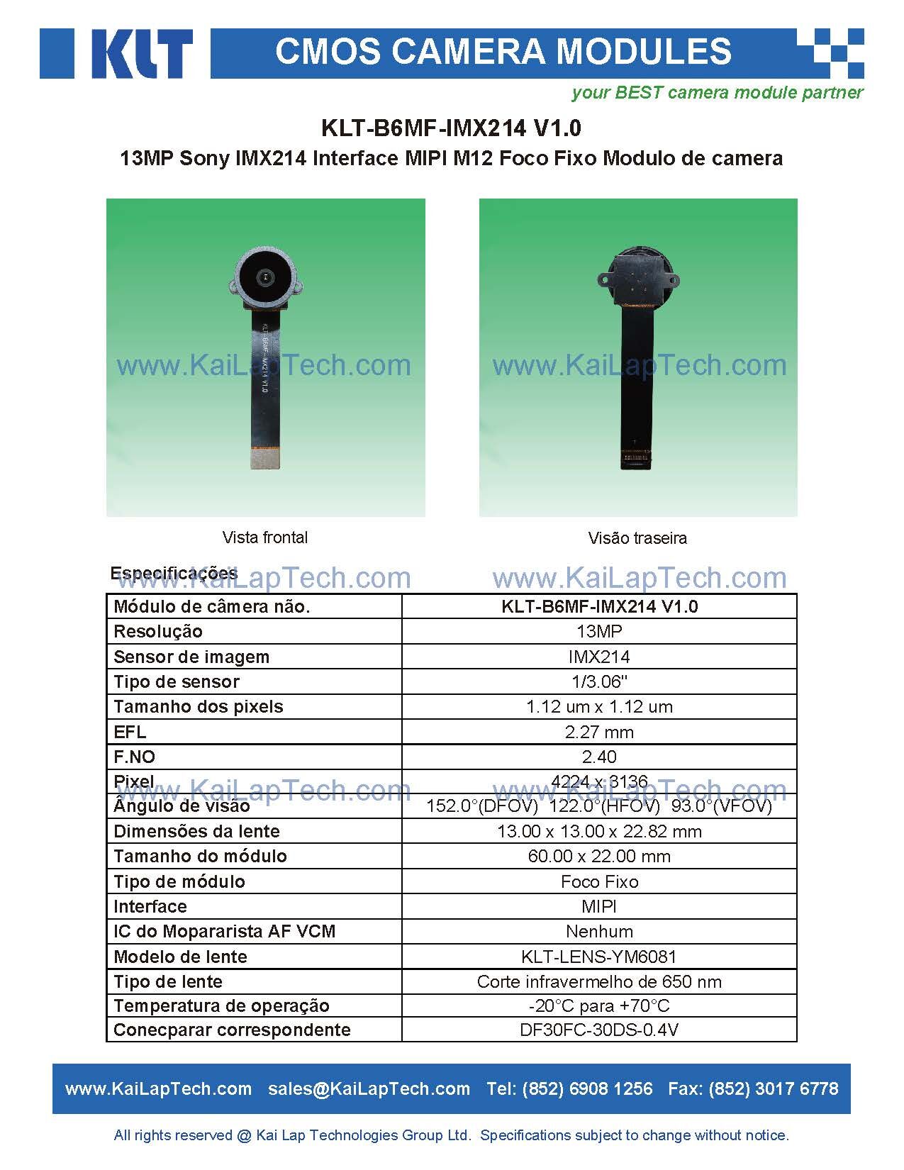 Buy Wholesale Hong Kong SAR Klt-b6mf-imx214 V1.0 13mp Imx214 Interface ...