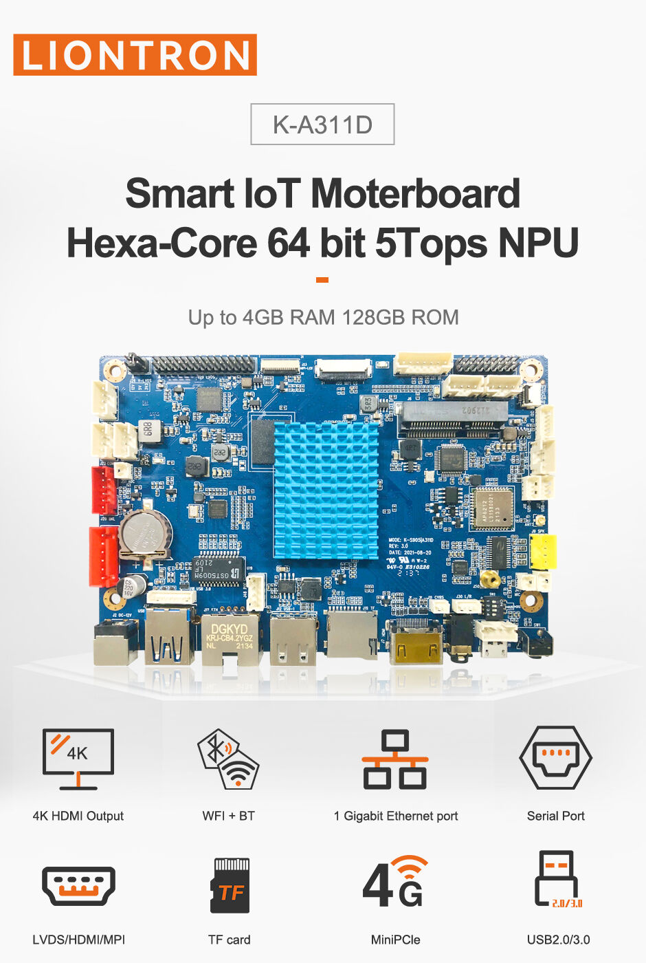 Liontron K-a311d Aiot Board Android Linux Ubuntu Oem Odm Obm Lan Wifi ...