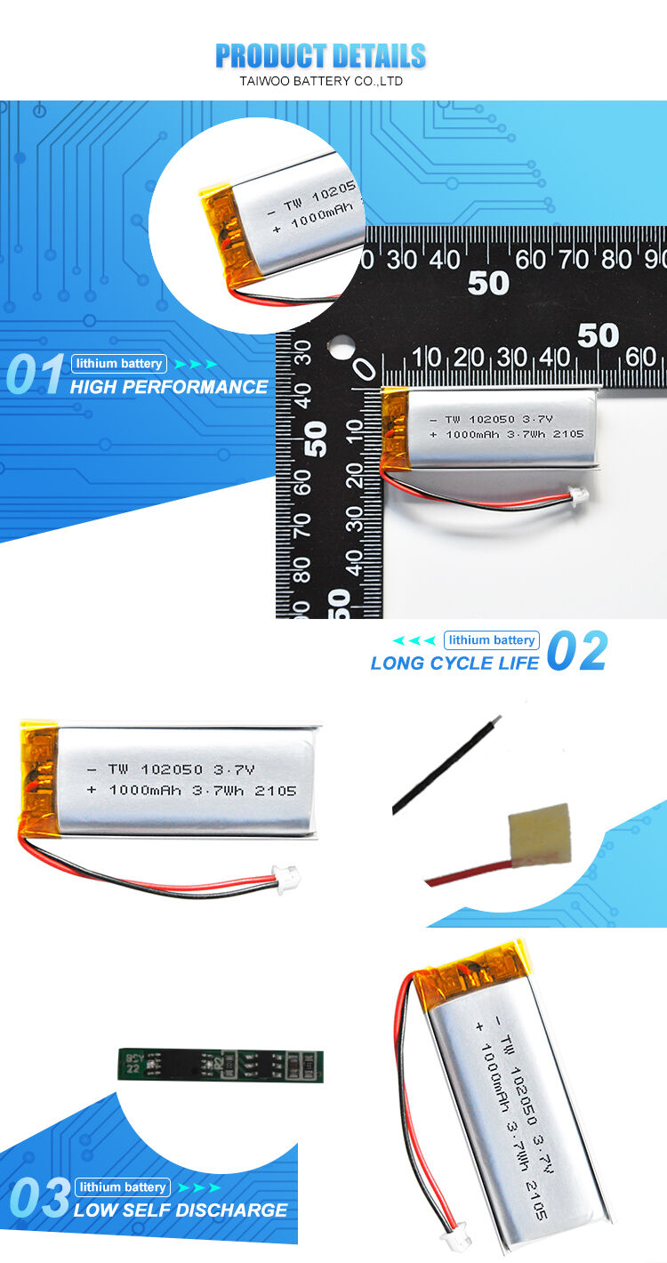 Kc Un38.3 Wholesale 102050 1000mah 3.7v Rechargeable Polymer Battery ...