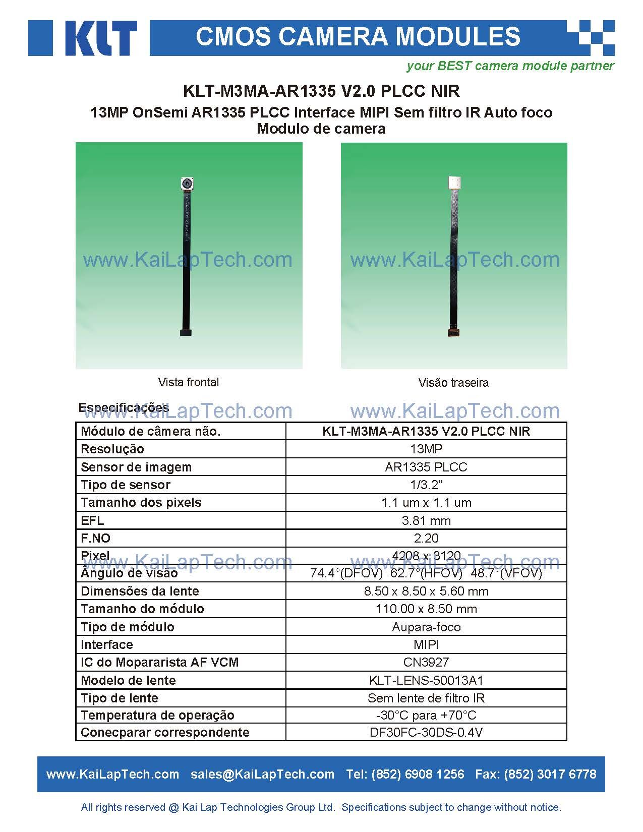 Buy Wholesale Hong Kong SAR Klt-m3ma-ar1335 V2.0 Plcc Nir 13mp Ar1335 ...