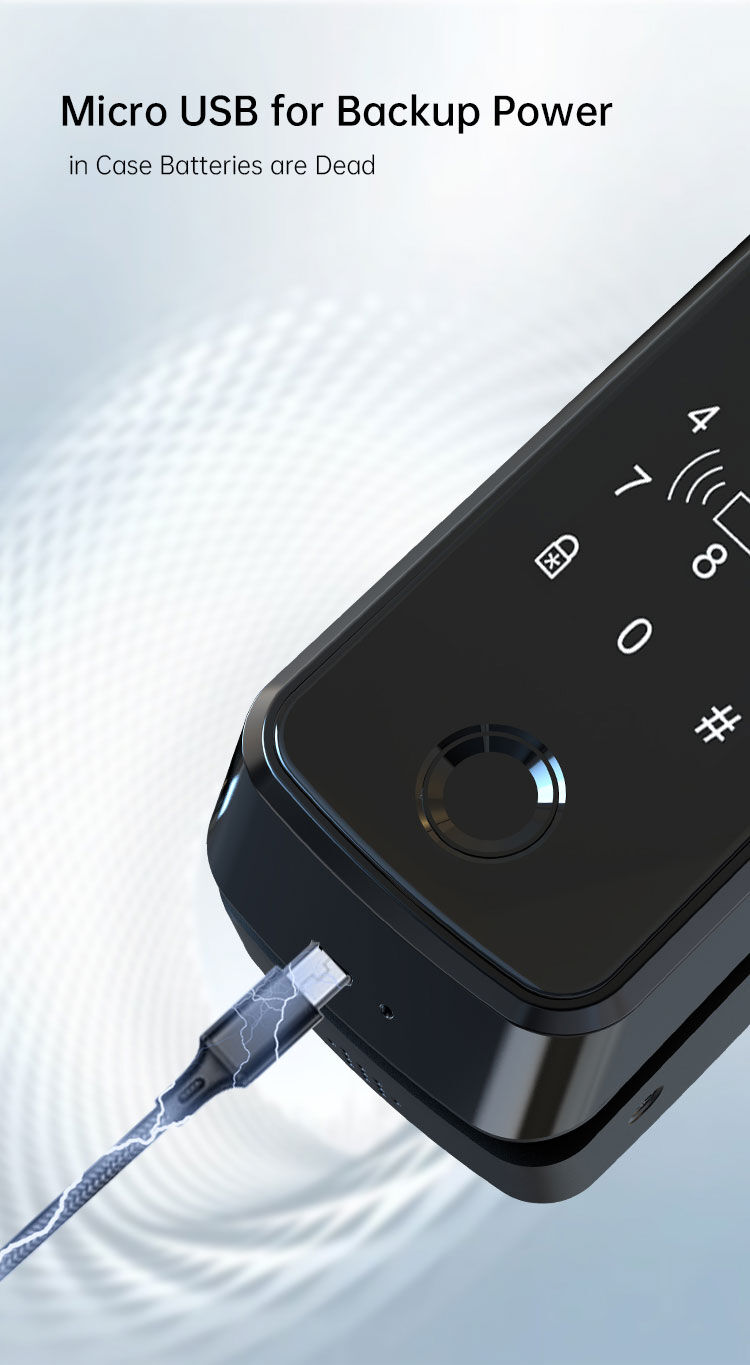 Sinovo Office Glass Door Lock Smart Fingerprint Card Password Remote ...