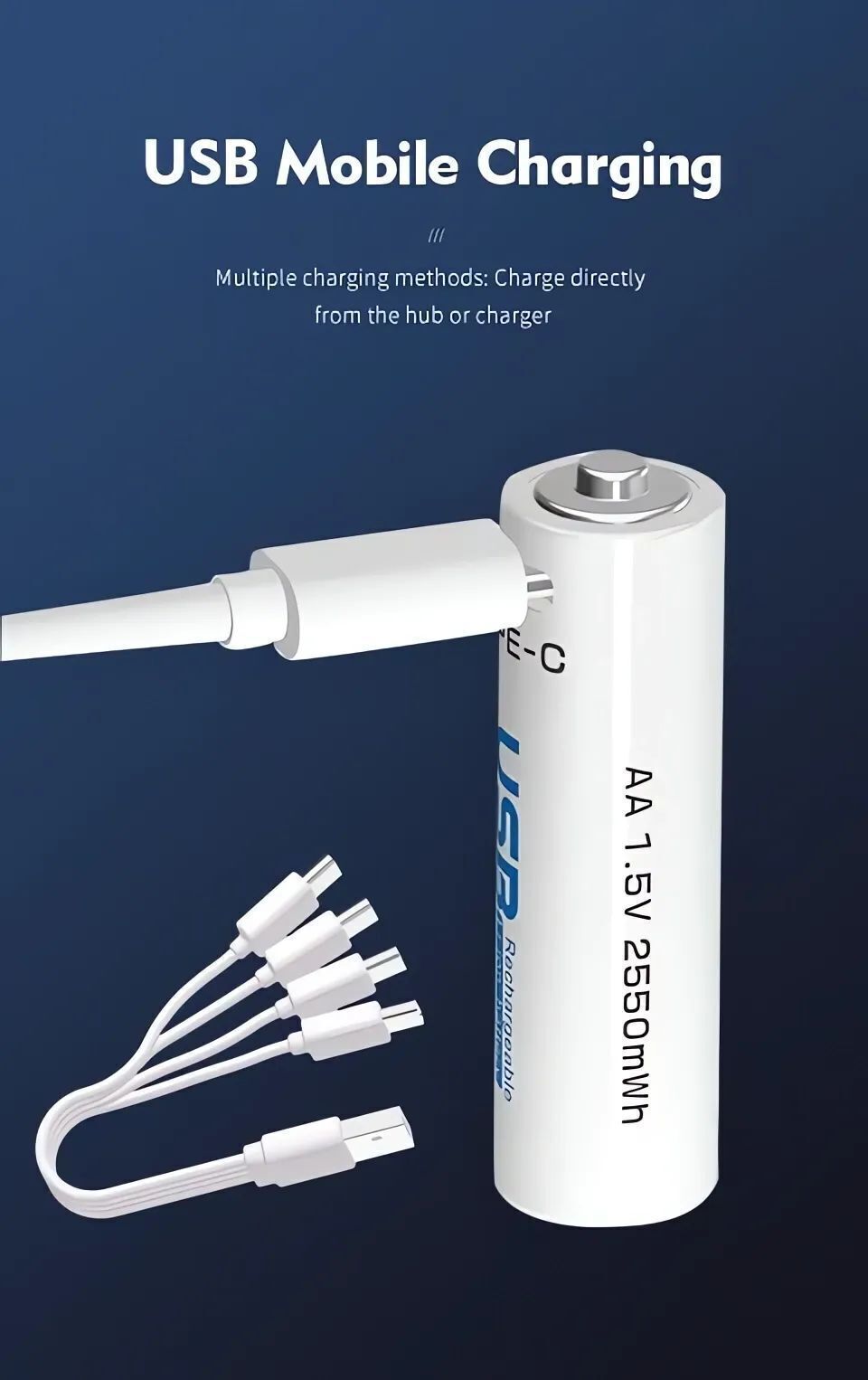 Buy Wholesale China Long Cycle Life Usb 1.5v Battery Aa 1700mah ...