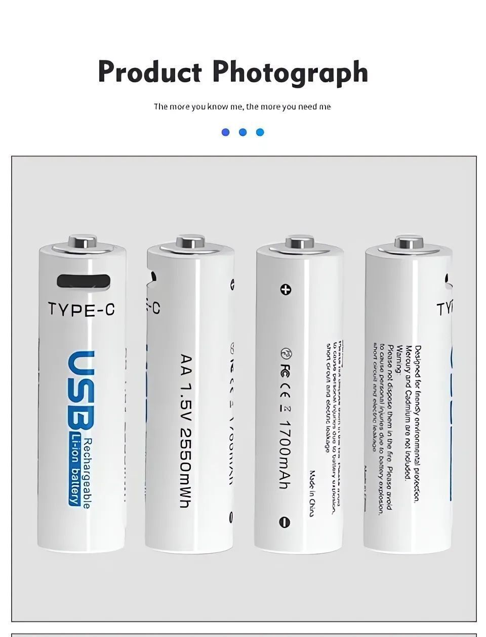 Buy Wholesale China Long Cycle Life Usb 1.5v Battery Aa 1700mah ...