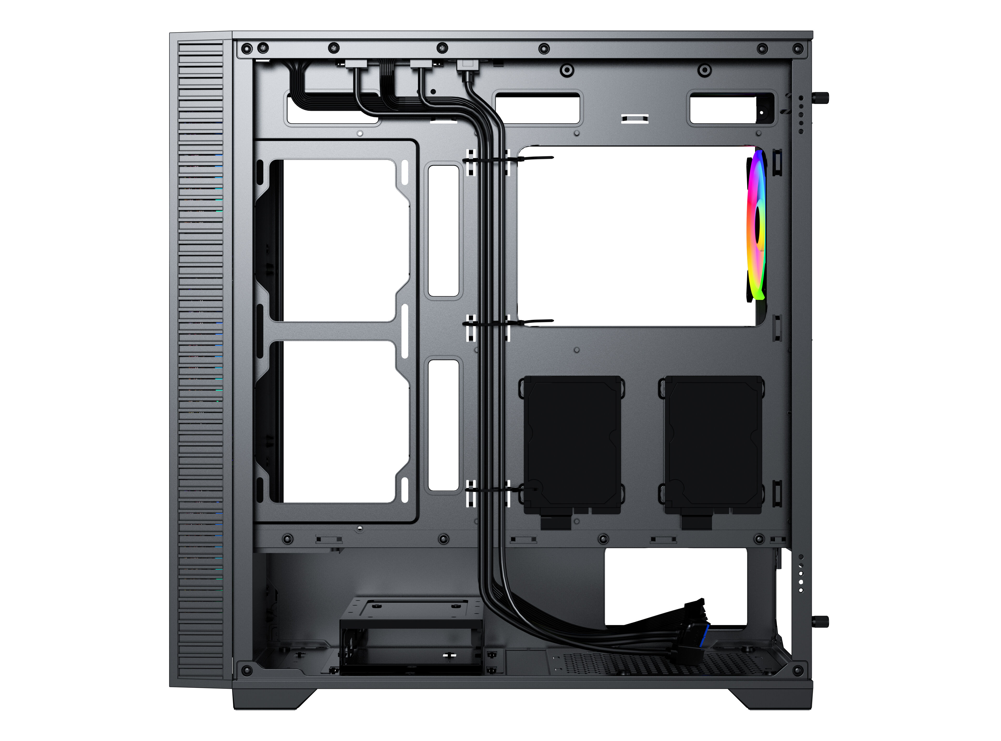 Full Tower Computer Case Atx Tempered Glass With Iron Mesh Cooling ...